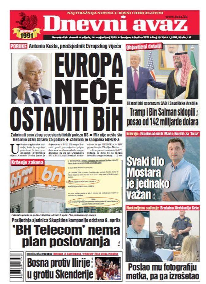 Dnevni avaz - Najnovije vijesti iz BiH i svijeta