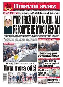 U današnjem "Dnevnom avazu" čitajte: Mir tražimo u vjeri, ali reforme ...
