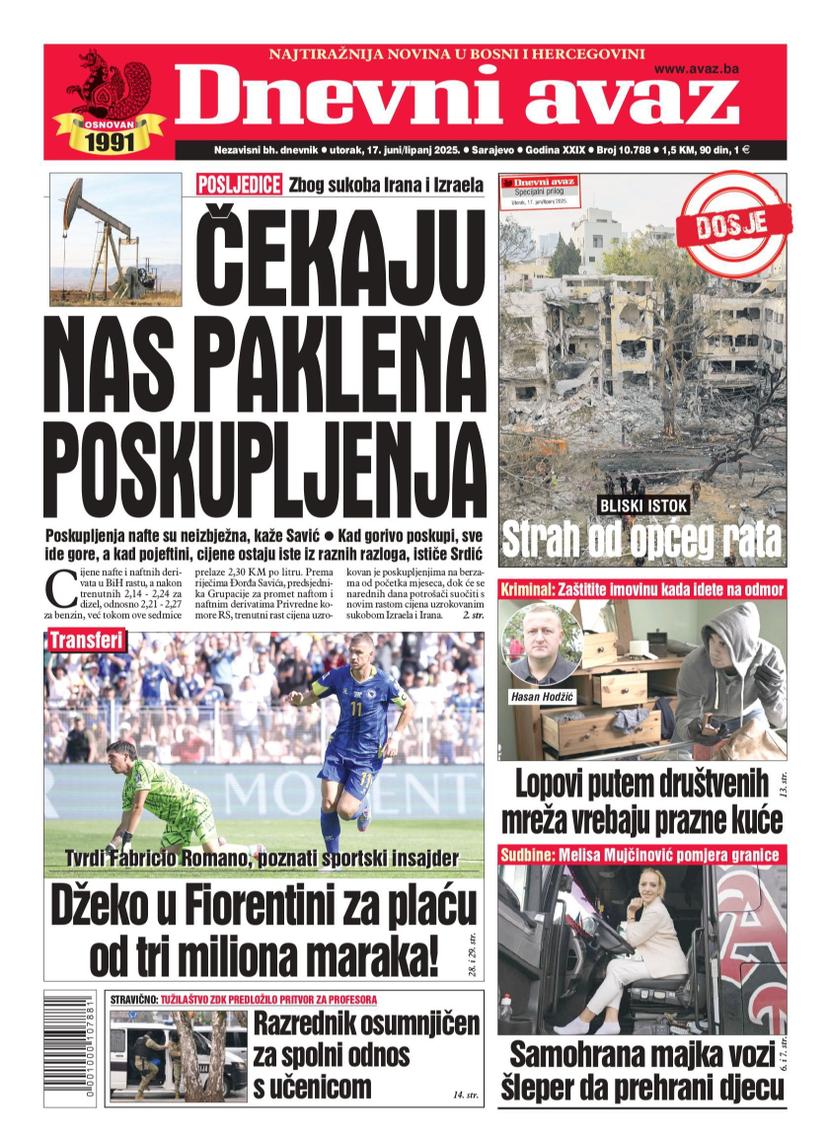 Dnevni avaz - Najnovije vijesti iz BiH i svijeta