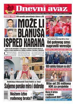 U današnjem "Dnevnom avazu" čitajte: Može li Blanuša ispred Karana