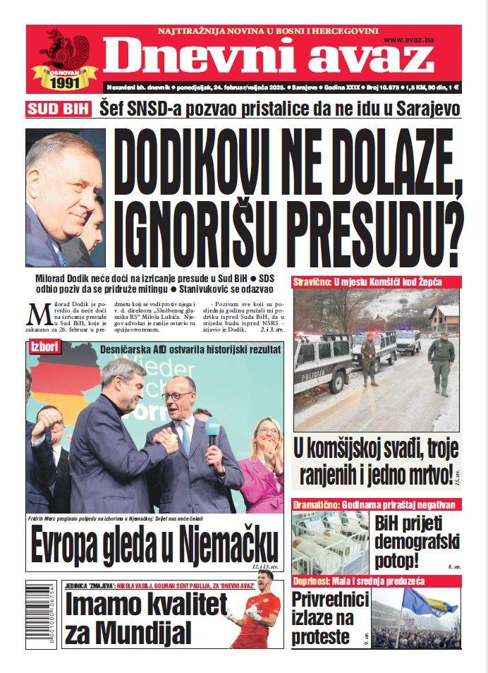 Dnevni avaz - Najnovije vijesti iz BiH i svijeta