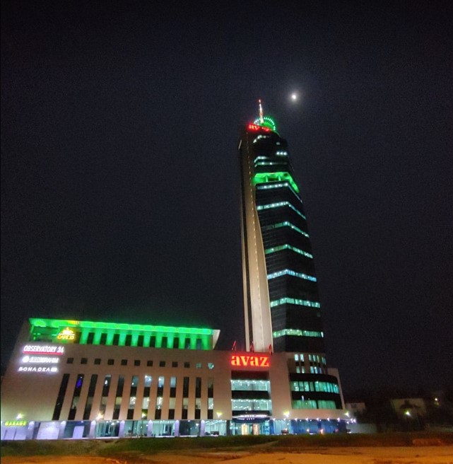 Povodom obilježavanja Dana planete Zemlje, "Avaz Twist Tower" u zelenoj ...