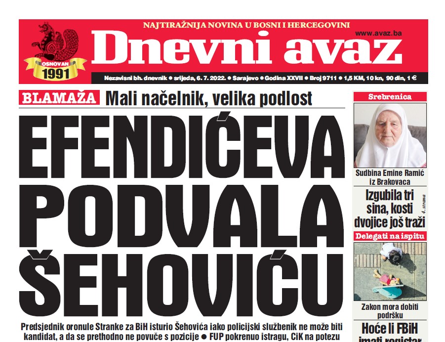 Dnevni Avaz Danasnje Novine Srebrenica