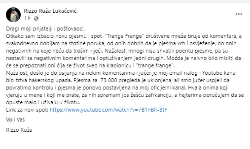Rizzo Ruža tvrdi da je žrtva hakerskog napada: Mnogi nisu shvatili ...